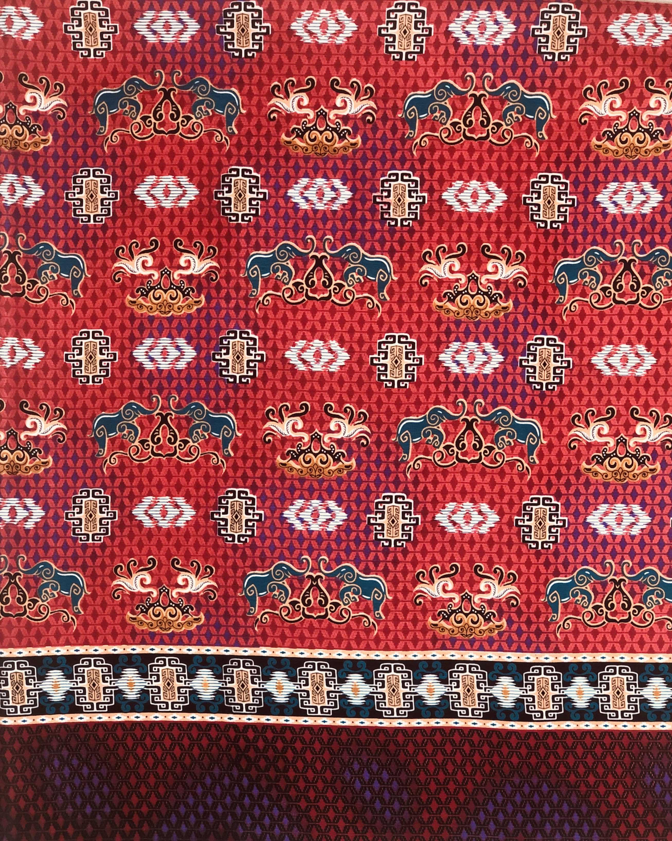 Kain Batik Sutra Silk PREMIUM Motif Gajah Kembar dan gajah 0.5 meter ...