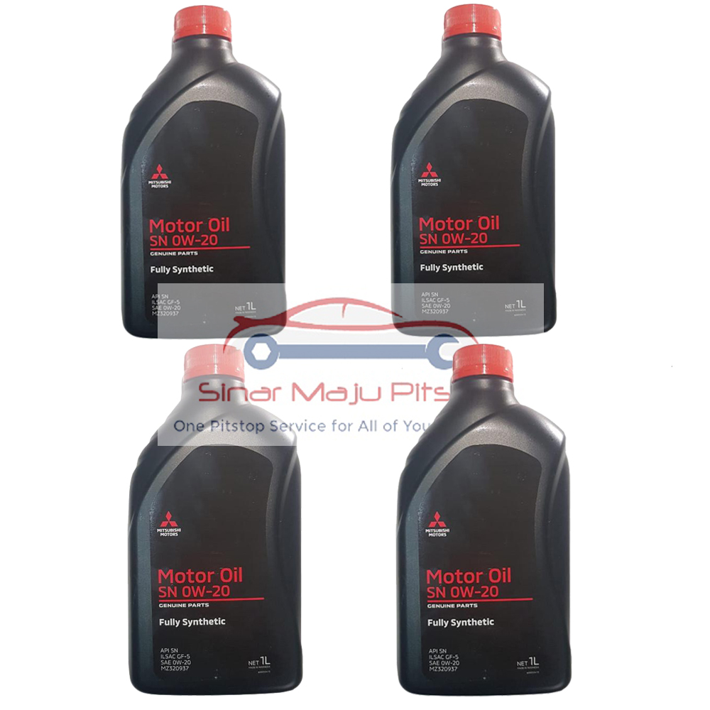 Mitsubishi Motors Genuine Oil 0W-20 API SN Fully Synthetic - Pelumas Oli Mesin Mobil Bensin 4 ...