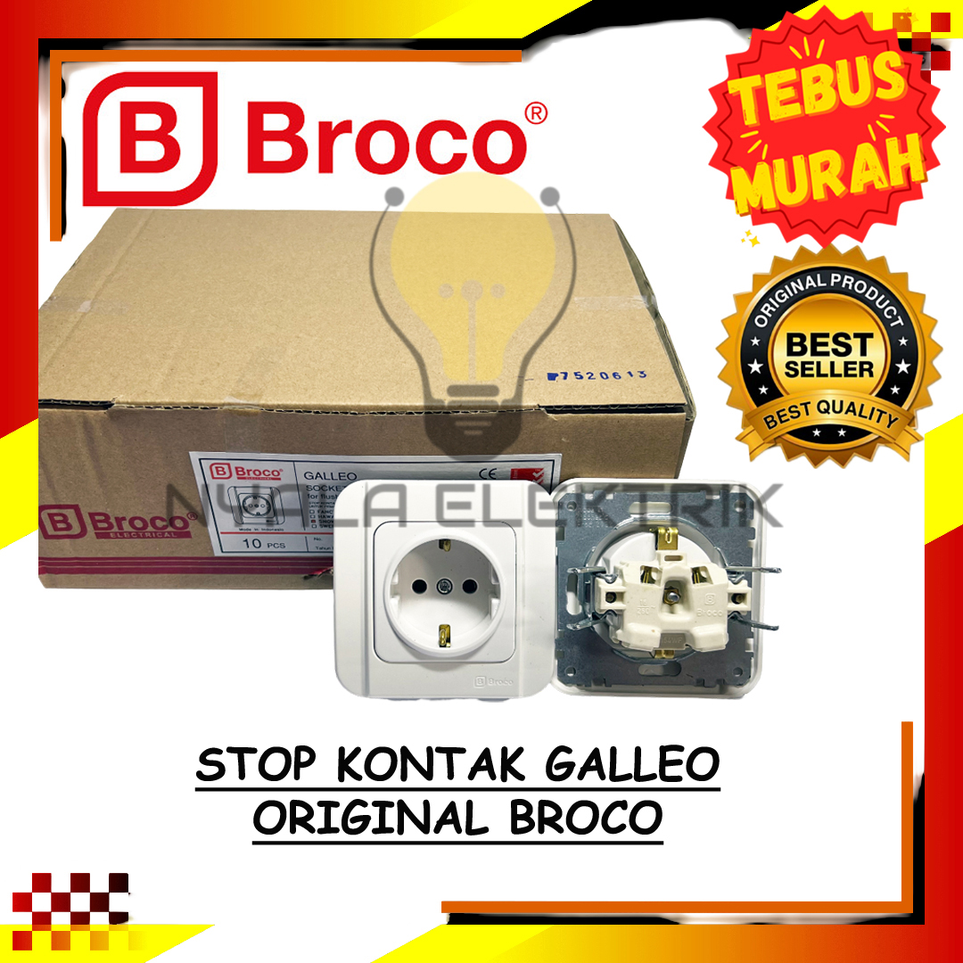 (PROMO!!) BROCO GALLEO Stop Kontak IB G151 WHITE / ORIGINAL BROCO ...
