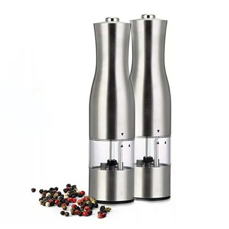 Stainless Steel Electric Pepper Grinder Set, Salt and Pepper Grinder ...