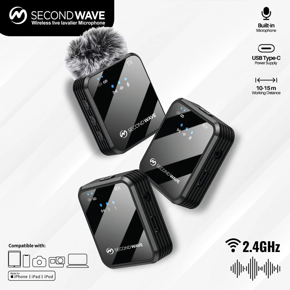 SECONDWAVE Hybrid Wireless Microphone System 2.4Ghz For Recording Streaming Podcast | Lazada ...
