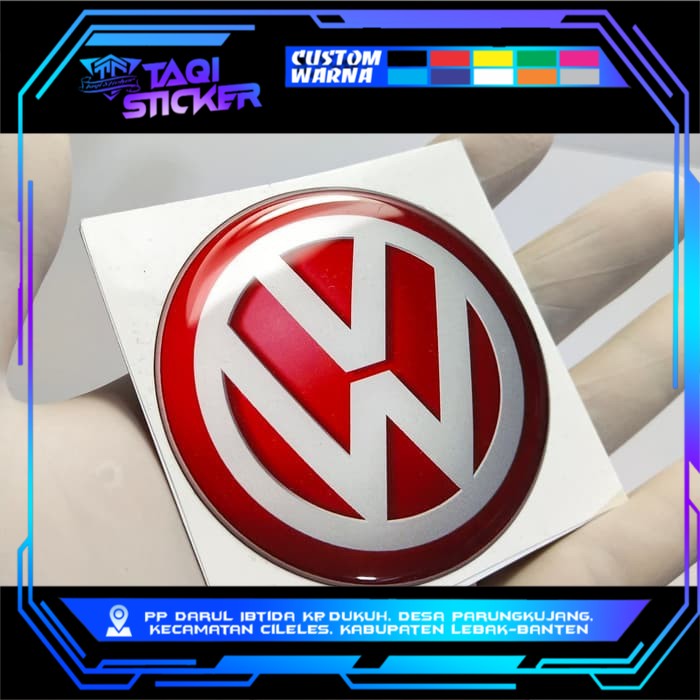 sticker timbul stiker timbul vw merah | Lazada Indonesia