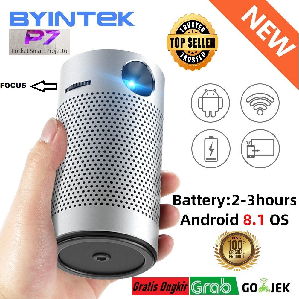 Byintek Portable Smart Projector UFO P7 Proyektor Portabel Mini ...