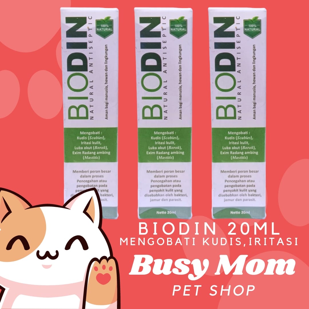Biodin Herbal Spray 20ml Obat Jamur Scabies Demodex Kucing Anjing ...