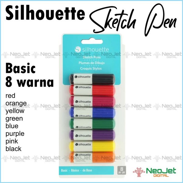 Silhouette Sketch Pen Pack Paket Basic 8 Warna Cameo Portrait Sketsa ...