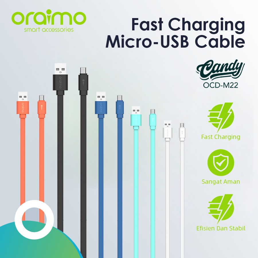 Oraimo Candy Kabel Data Fast Charging Micro USB Type-C Lightning ...