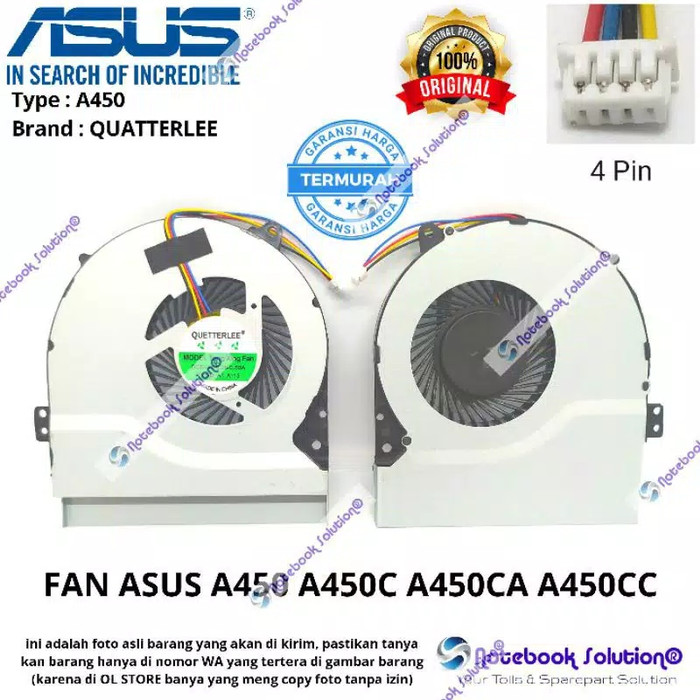 KIPAS COOLING FAN ASUS A450 A450L A450C A450CA A450CC BARU 100% ...