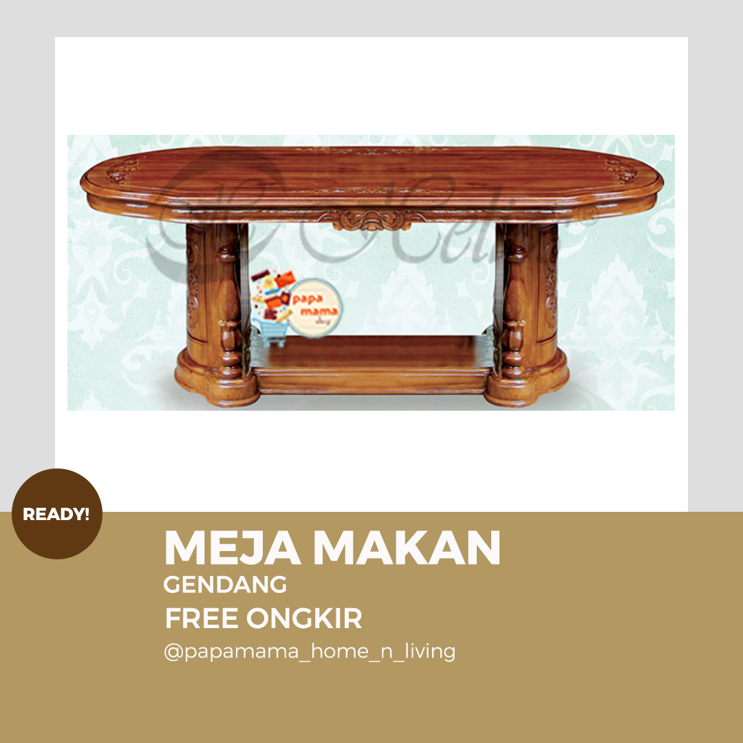 Meja Makan kokoh Kayu Jati Jepara bentuk Oval - Tipe Meja Makan Gendang ...