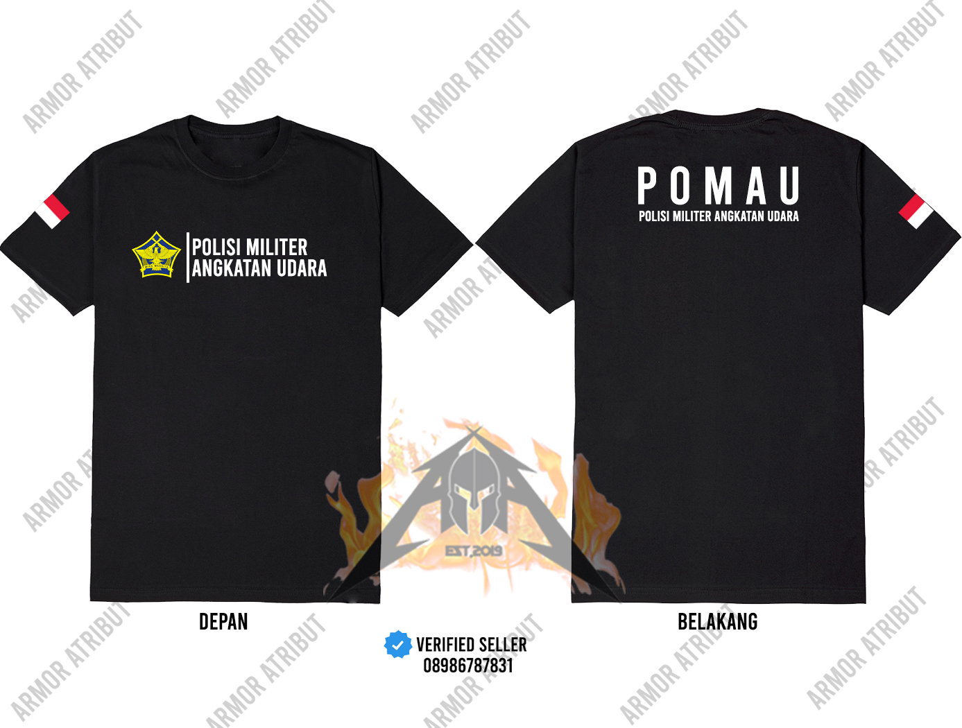 kaos baju tshirt POMAU POLISI MILITER ANGKATAN UDARA ARMOR ATRIBUT | Lazada Indonesia