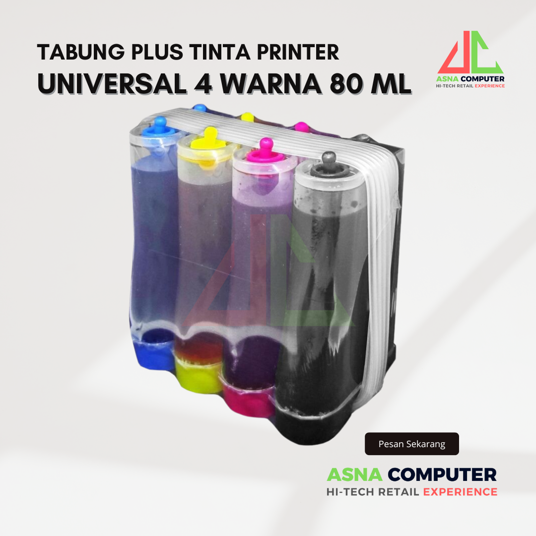 Tabung Infus Plus Tinta CMYK Inktank Modifikasi Printer Canon HP Epson ...