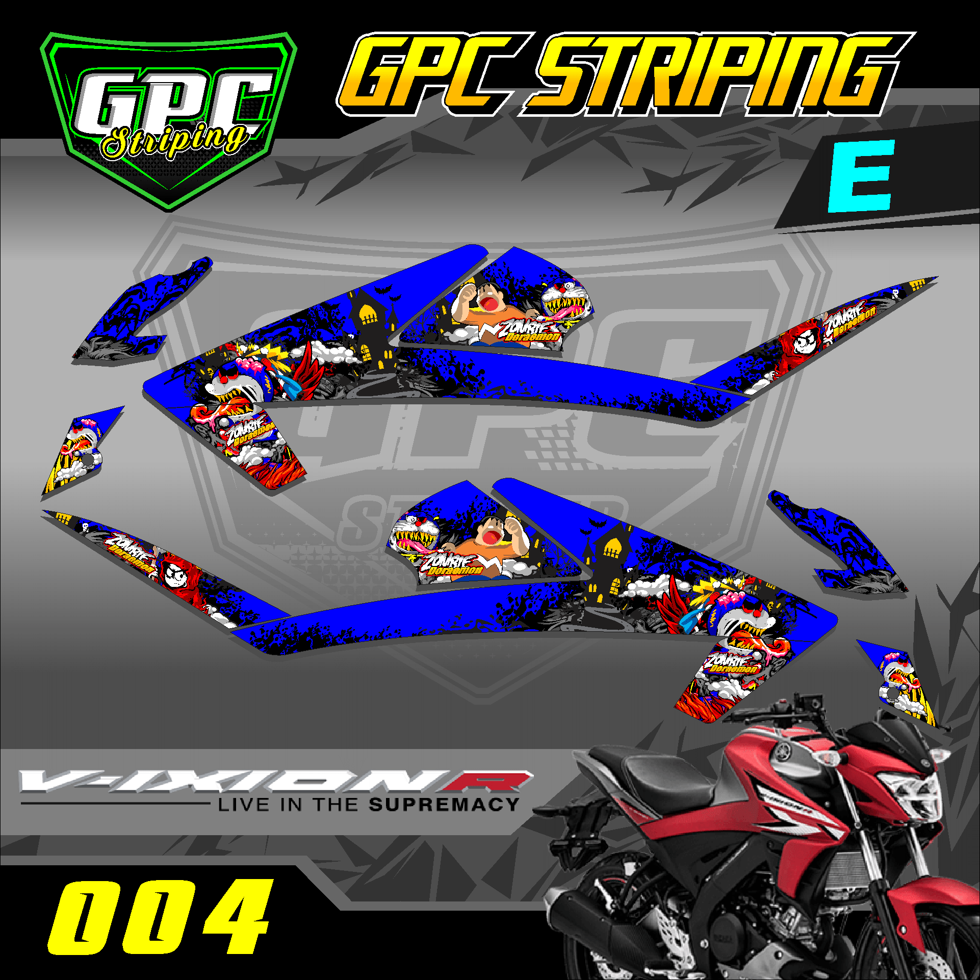 Sticker Striping Vixion R All New 2017 2018 2019 2020 Variasi Sticker ...