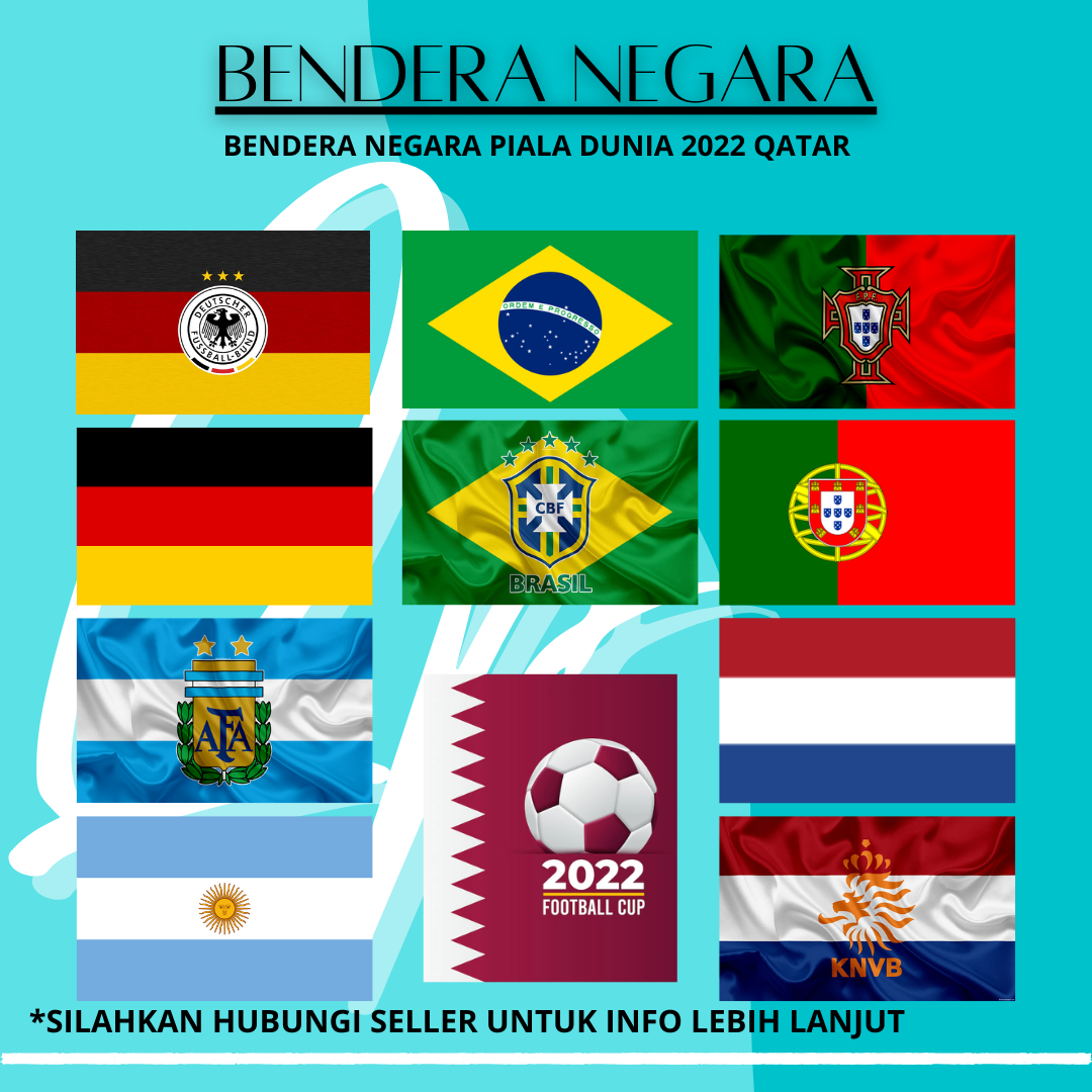 BENDERA PIALA DUNIA DESAIN SUKA-SUKA UKURAN 90 x 60 CM PRINTING SATIN ...