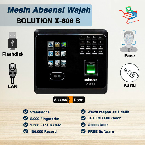 Solution Finger Print X606-S RfId Face Wajah / MESIN ABSEN Solution ...