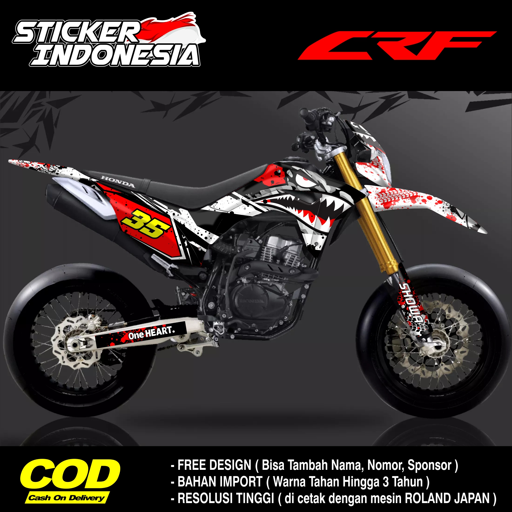STIKER DECAL CRF 150 - stiker dekal crf 150 full body design simpel ...