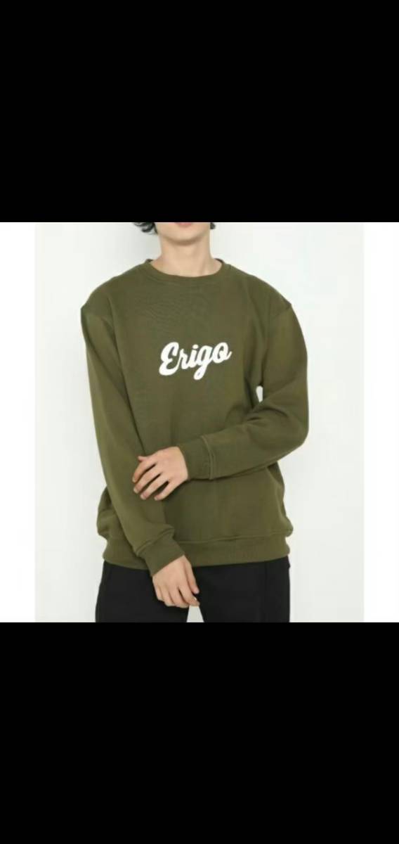 Erigo crewneck sweater pria dan wanita army font putih dengan bahan ...
