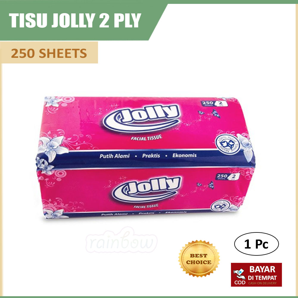 Tisu Jolly Tissue 2 Ply isi 250 Sheets Kertas Tisu Wajah Serbaguna ...