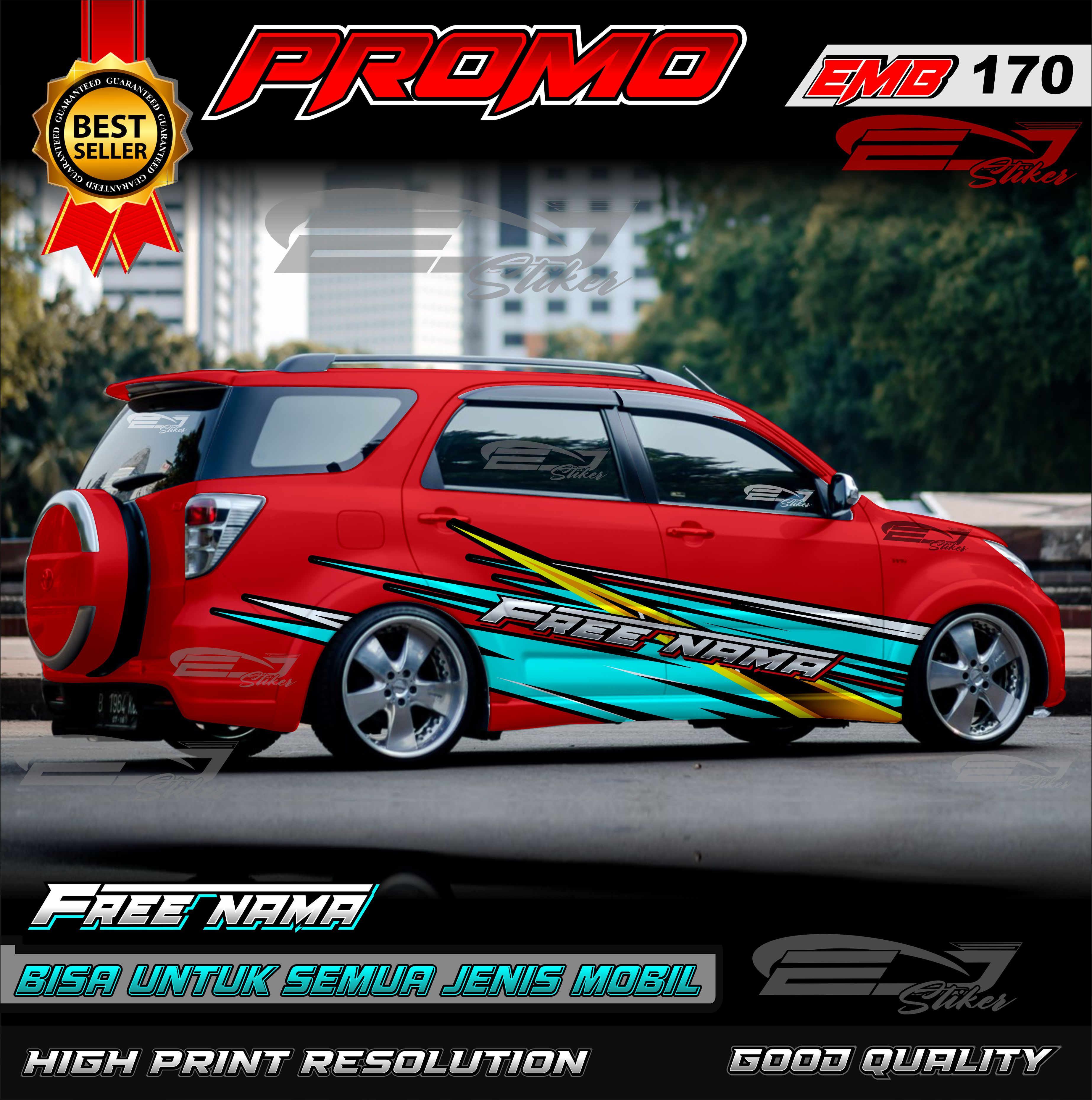 VARIASI STIKER DECAL SEMUA JENIS MOBIL-DECAL STIKER FORTUNER NEW ...