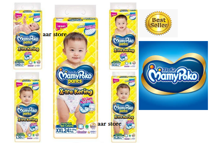 Popok Diapers Pampers Mamypoko Mamy Poko Standar Pants S40,M34.L30,M20 ...