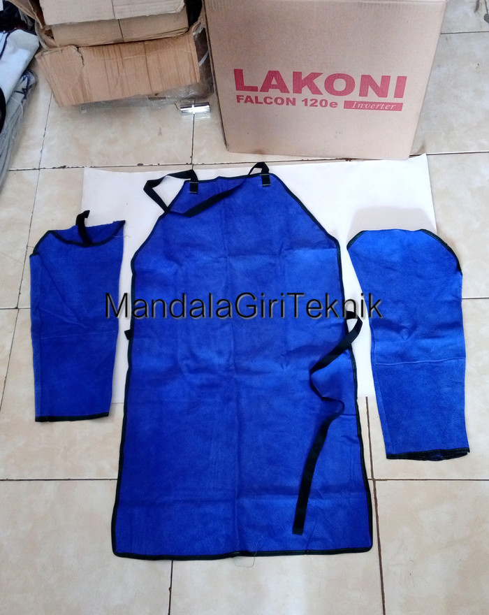 Apron Dada / Apron Welder Kulit Full Set Size XXL dan Pelindung Tangan ...