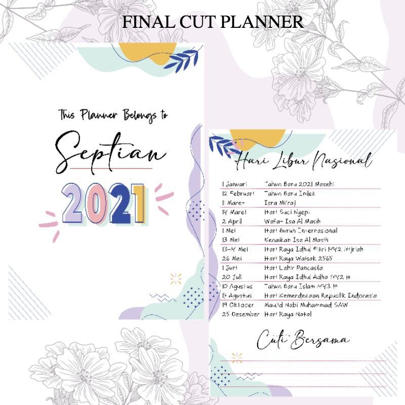 kertas binder dan jurnal KALENDER CALENDAR (PAPER ONLY) I / LUBANG ATAU ...