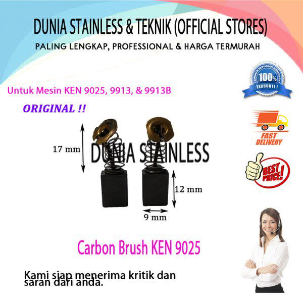 Carbon Brush KEN 9025 untuk Mesin KEN 9025, 9913, & 9913B | Lazada ...