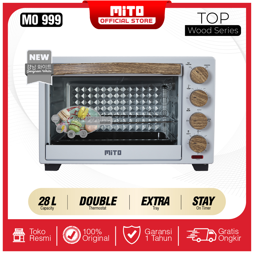 MITO Electric Oven MO999 TOP WOOD SERIES 28L - White | Lazada Indonesia