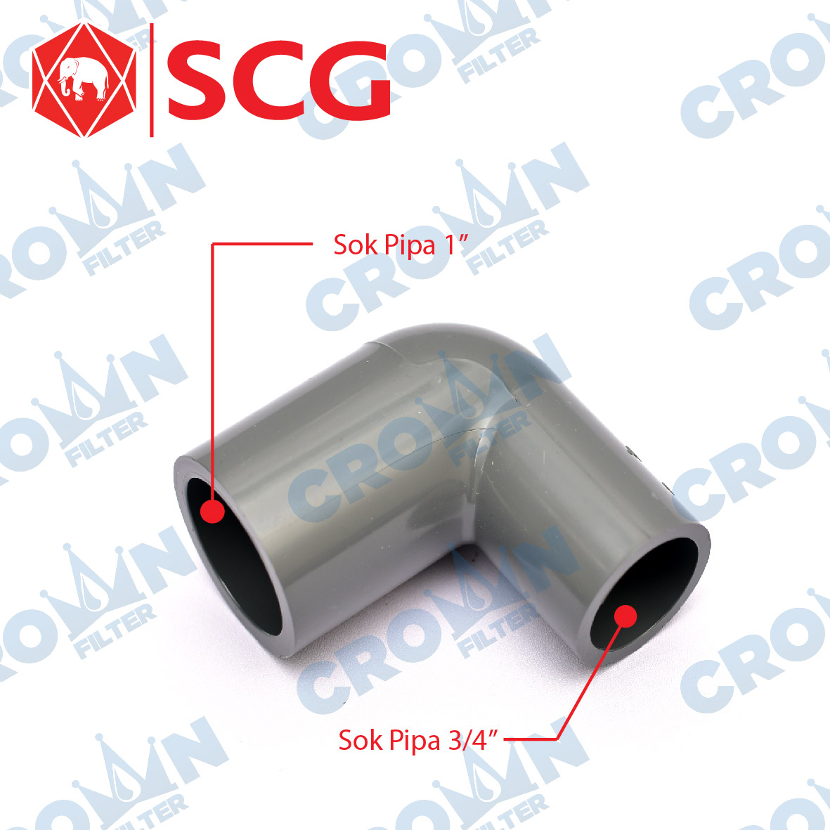 [SCG] Reducing Elbow / Keni Reducer 1" x 3/4" AW / | Lazada Indonesia