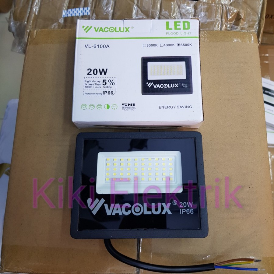 Lampu Sorot LED 20 watt VACOLUX Garansi 1 Tahun / Flood Light 20w ...