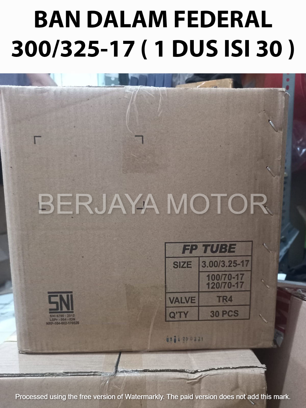 1 DUS ISI 30 PCS BAN DALAM FEDERAL RING 14 300/325-17 MOTOR BEBEK ...