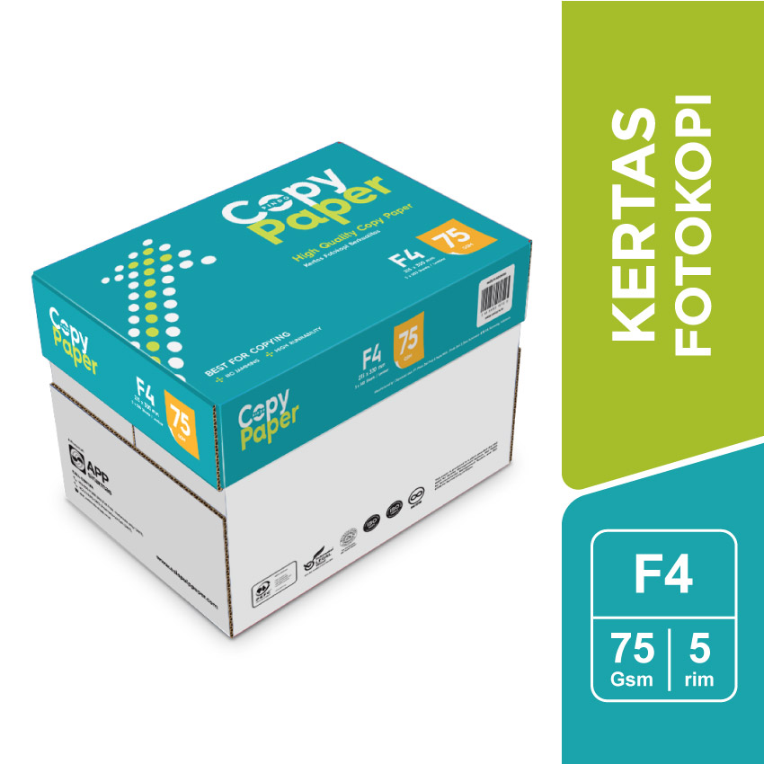 Copy Paper Kertas Fotocopy 75 GSM F4 - 1 Boks = 5 Rim | Lazada Indonesia