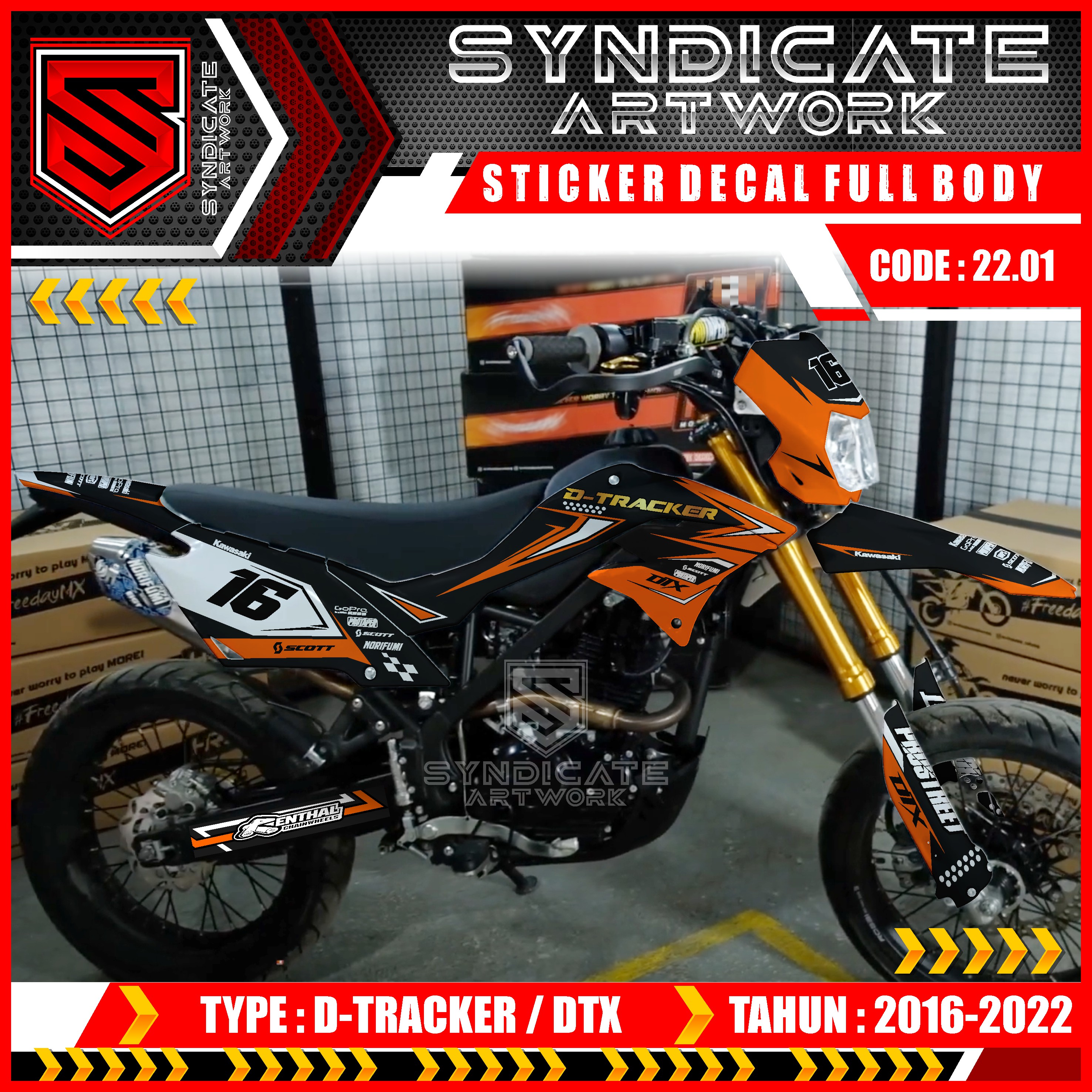 Decal Stiker Motor Kawasaki KLX Dtracker 150 SE Full Body Supermoto ...