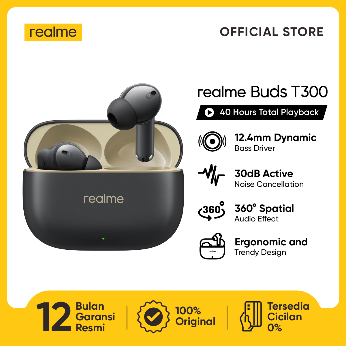 realme Buds T300 ( 12.4mm Dynamic Bass Driver | 30dB Active Noise ...