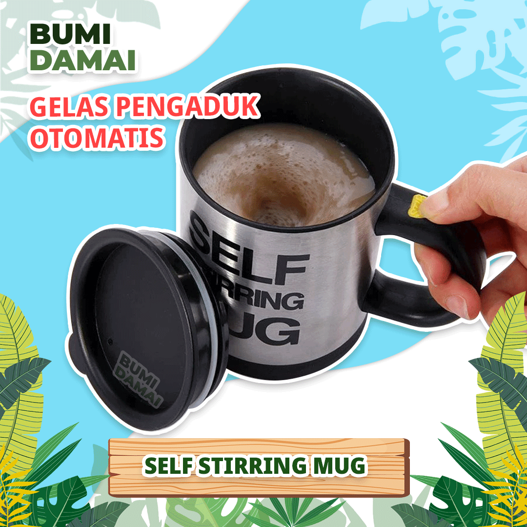 Bumi Damai SELF STIRRING MUG Gelas Mixer Pengaduk Air Jus Kopi Susu ...