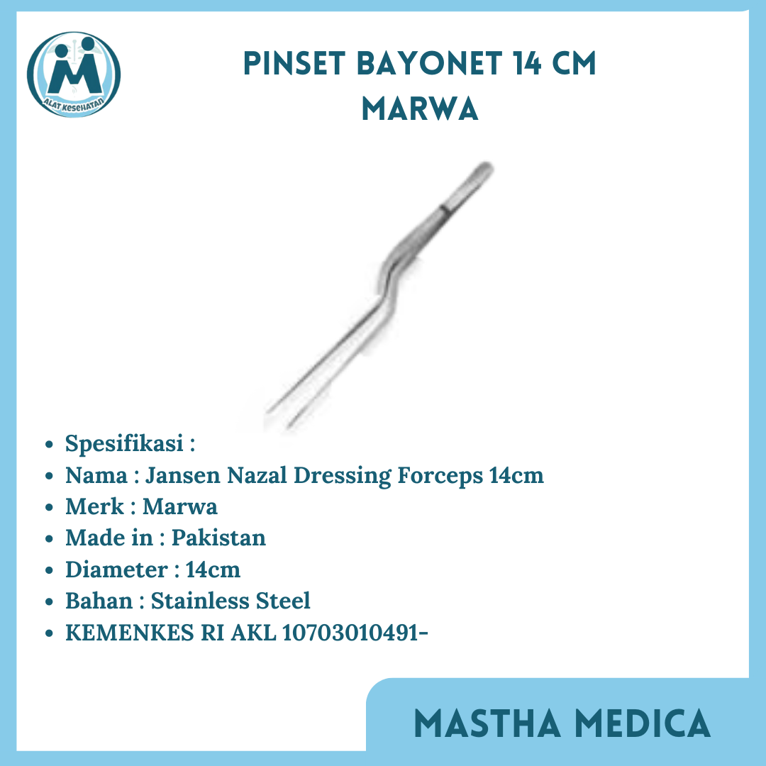 Pinset Bayonet 14/15cm Stainless Steel Marwa Pakistan Instrumen Bedah ...