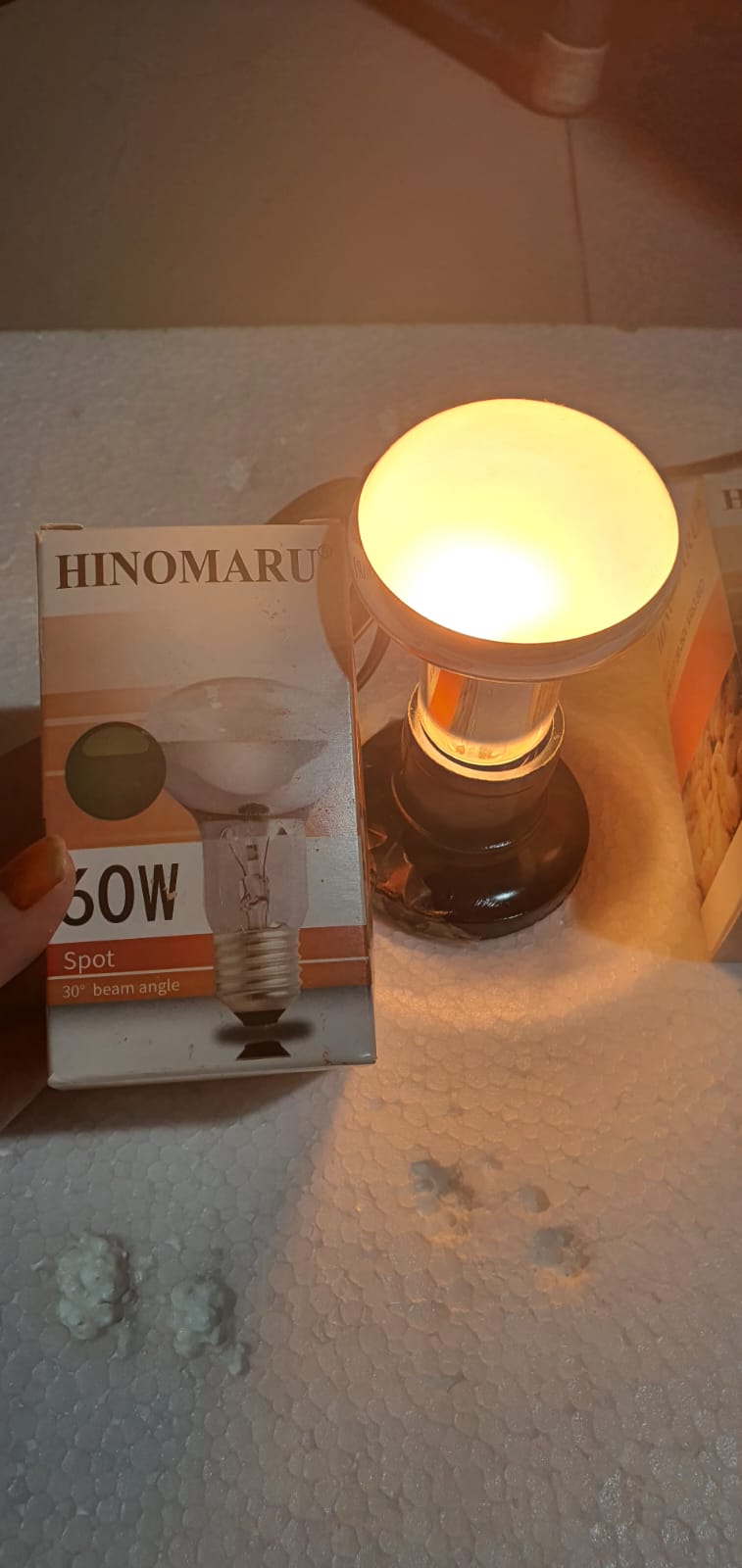 LAMPU PEMANAS AYAM 60 WATT HINOMARU DENGAN FITTING BROCO BULAT HITAM ...