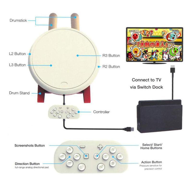 For Taiko Drum Compatible with N-Switch,Drum Controller Taiko Drum ...