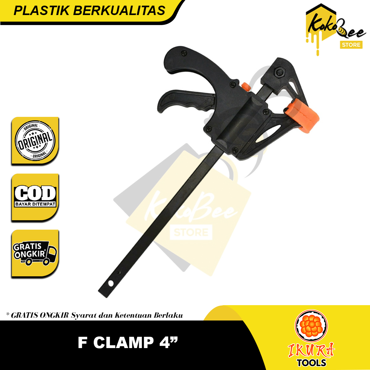 IKURA TOOLS F Clamp 4" Quick Release - Alat Penjepit Kayu Besi Catok ...