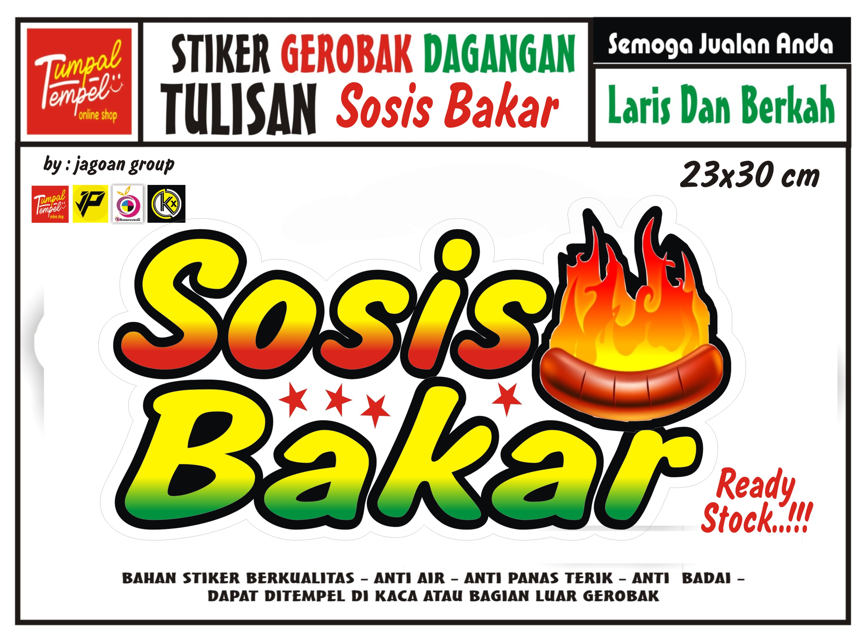 STIKER KACA GEROBAK TULISAN SOSIS BAKAR | Lazada Indonesia