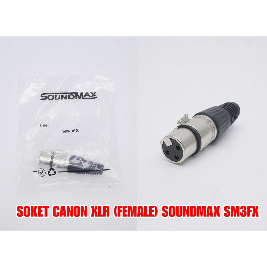 Socket Canon Female XLR SOUNDMAX SM-3FX SILVER Soket Kanon Female ...