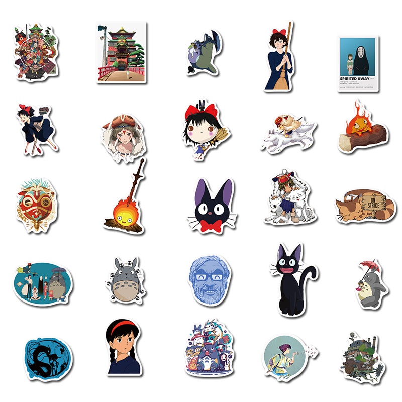 Stiker Anime Jepang Ghibli Hayao Miyazaki Totoro Spirited Away Princess ...
