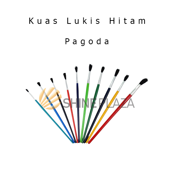 Kuas Lukis Pagoda Hitam No.1-12 - Brush Cat Air Acrylic Akrilik ...