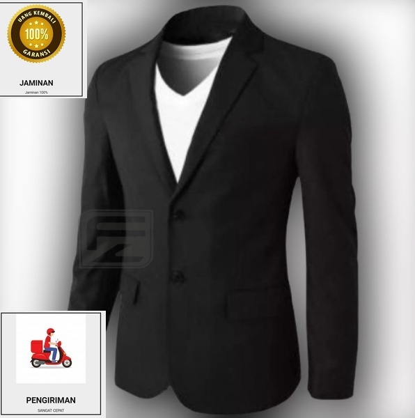 Jihani Jas Blazer Slim Fit Jas Formal Jas Pria Dewasa Premium Jas Resmi Terbaru Jas Wisuda Hitam ...