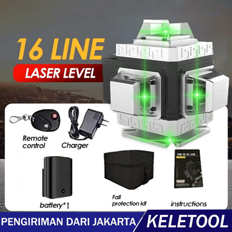 Laser Level leveling 16 line 4d laser/alat ukur laser tukang bangunan ...