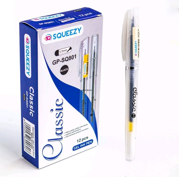 Pulpen SQUEEZY Gel Pen 0.5 MM isi 12 / 0.5 MM / Pena / GP-SQ801 Zhen ...