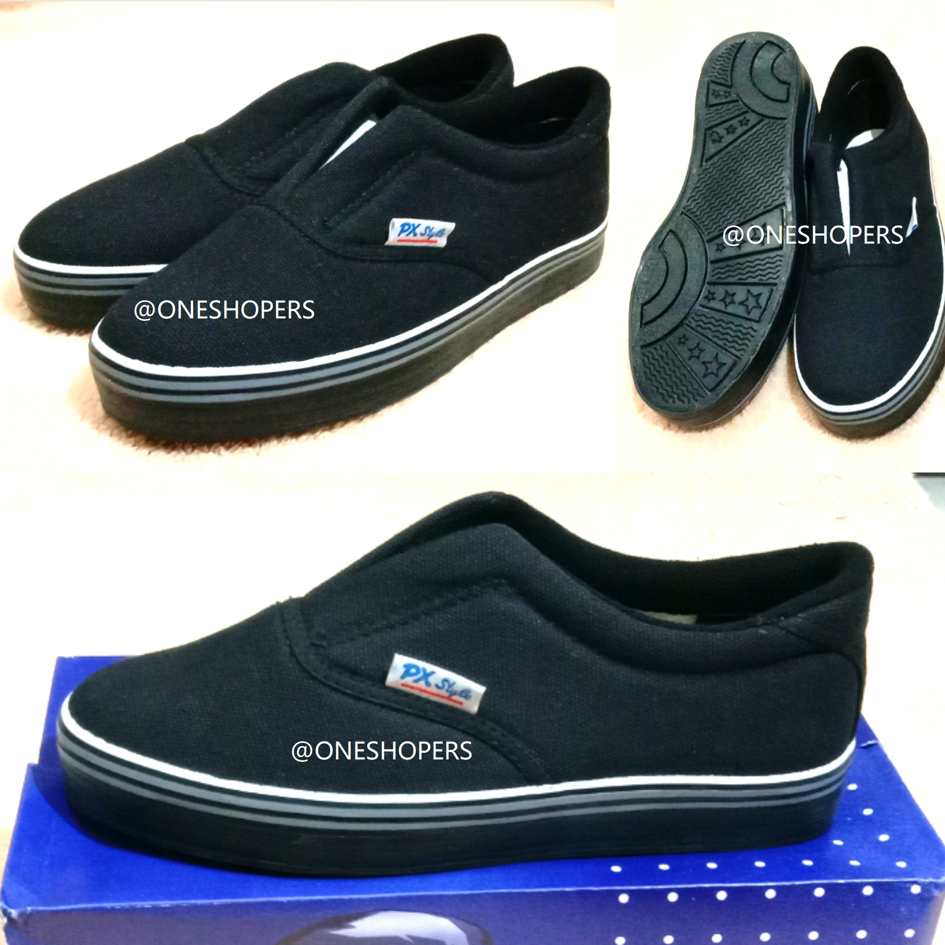 Sepatu PX Style 128 Bahan Kanvas/ Sepatu Pabrik Putih Polos | Lazada ...