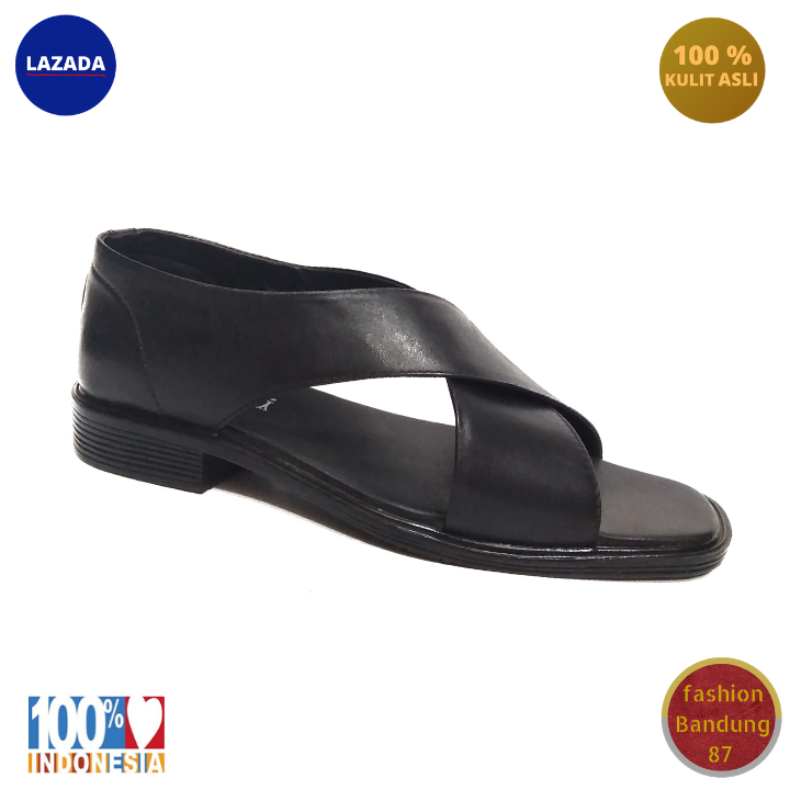 Sepatu sandal pria kulit model kenip silang untuk bapak bapak | Lazada ...