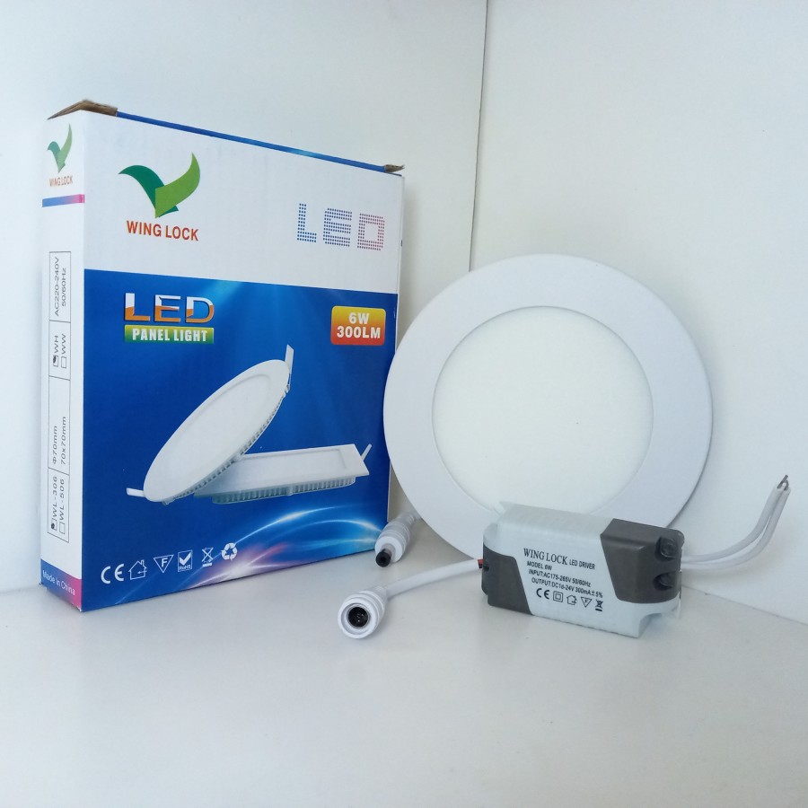 LAMPU DOWNLIGHT LED 6 WATT PUTIH LAMPU PANEL LED 6w TIPIS BULAT INBOW ...
