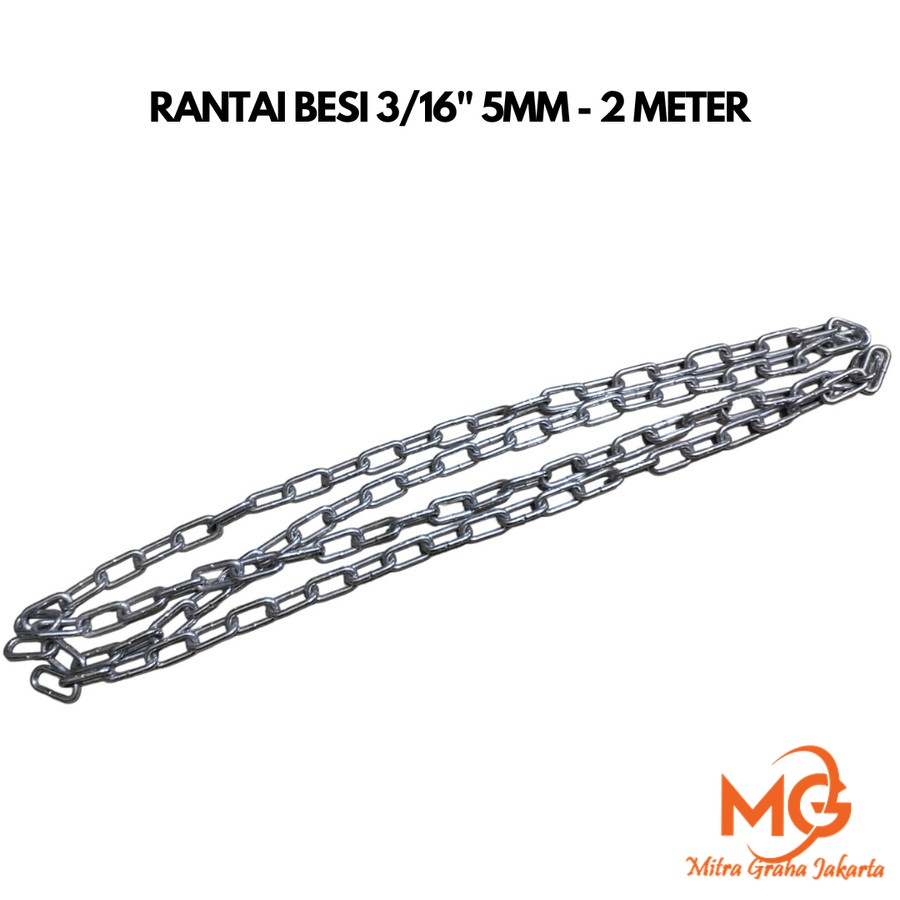 MG 2 METER Rantai Besi Galvanis 5mm Rantai Kapal Gembok Pagar 3/16 ...