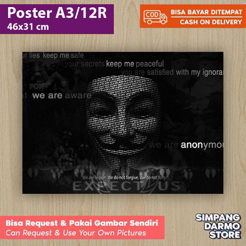Poster Hacker Anonymous Terbaru Tersedia Berbagai Ukuran A4 A3 Besar ...