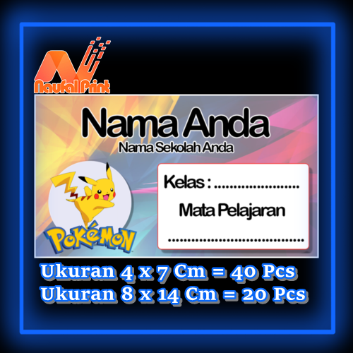 Stiker Label Buku Pokemon pikachu pikacu lucu karakter Karakter Lucu ...